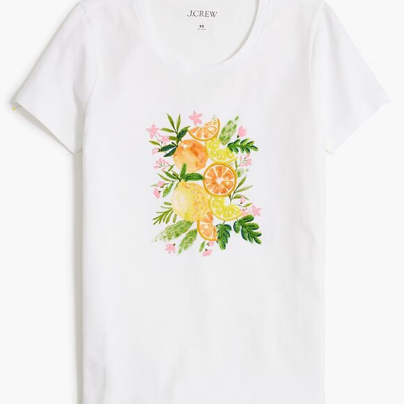 J. Crew Factory | Tops | Nwt J Crew Factory Lemon Sequin Tee | Poshmark